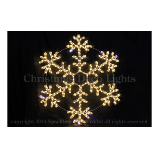 LED2Dロープモチーフ、トゥインクルスノーフレーク、96cm、378球 - (株)びーだま貿易 [品番：SPLT-ZG-LED-MTF-2R ...